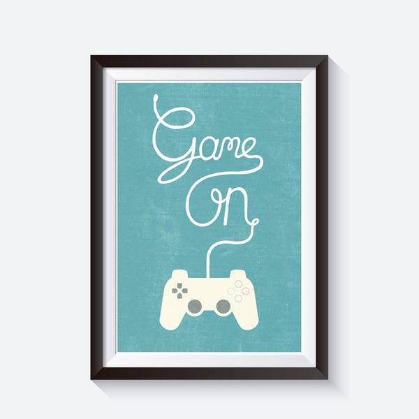Video game quote print, gaming poster, game on ... - Folksy