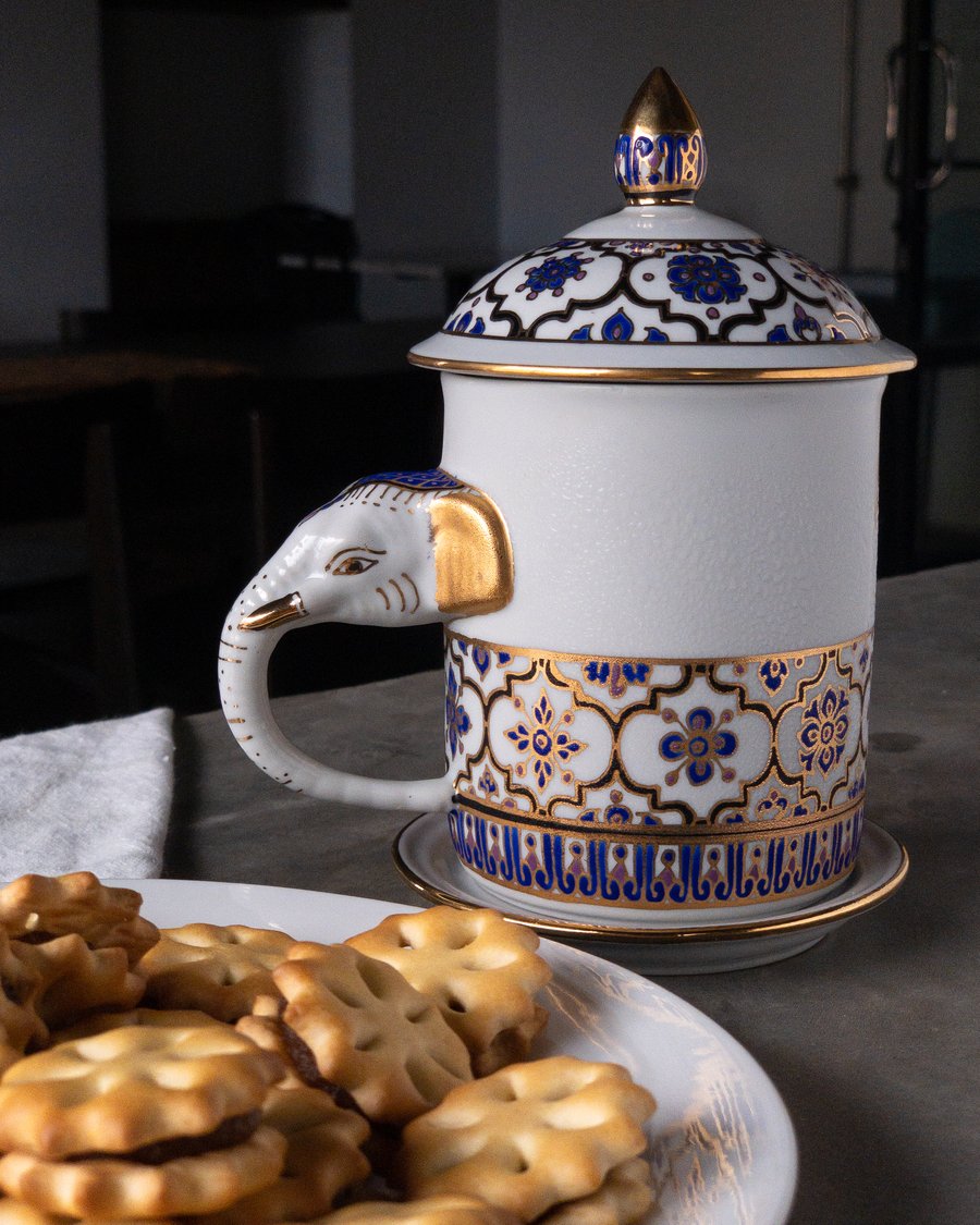 Mug (11oz) - Elephant Mug with Lid & Saucer... - Folksy