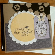 Bee Birthday Card - Have a Bee-utiful Day - Folksy
