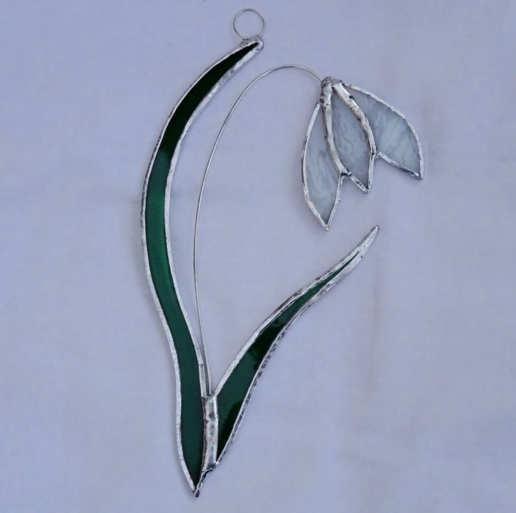 Stained Glass Snowdrop Suncatcher - Folksy