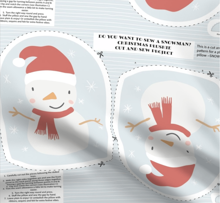 Sew Your Own Christmas Plushie Character - Snow... - Folksy