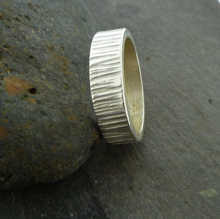 Textured Sterling Silver Ring - Folksy