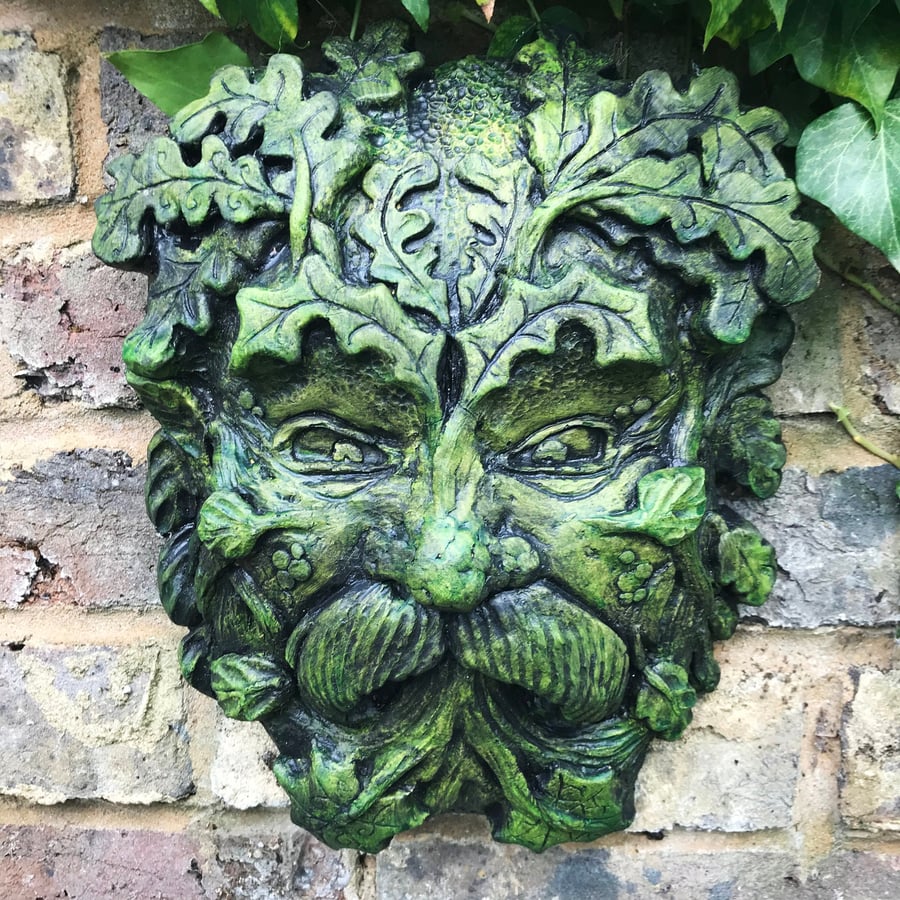 The Colonel Green Man Plaque plus Free Pocket G... - Folksy