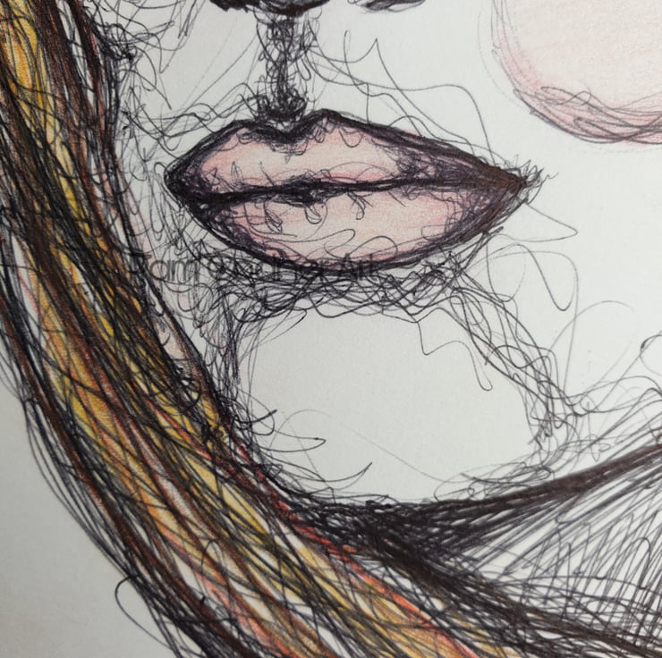 Portrait In A Frame Drawing, Portrait Art, Pict... - Folksy