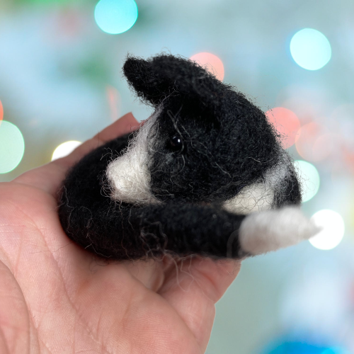 Border collie, black and white dog, needle felted - Folksy