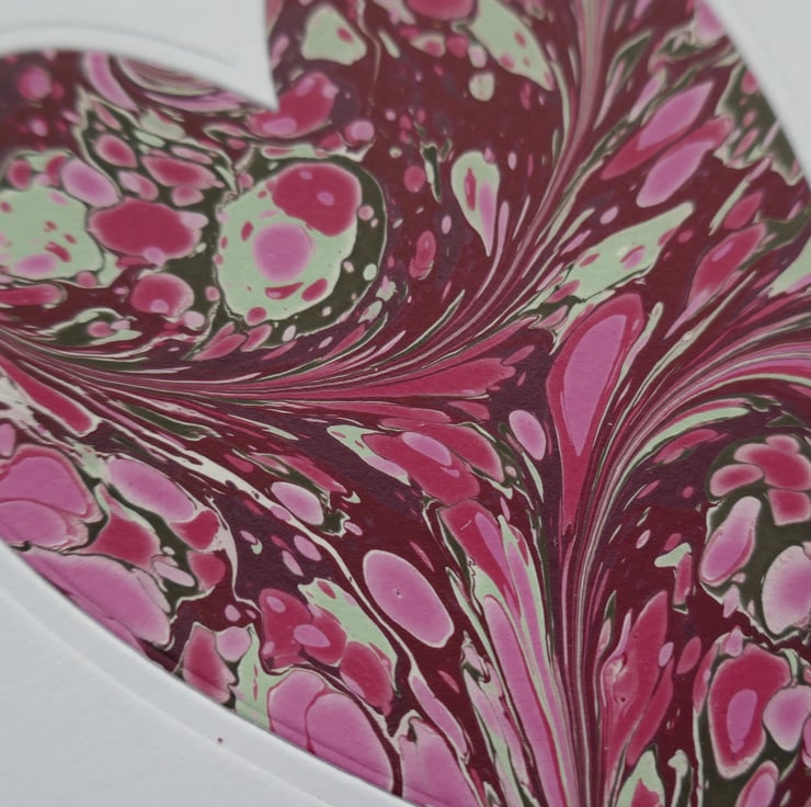 Pink and Red Marbled Heart - My Heart Belongs t... - Folksy