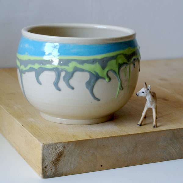 Sale - Dripping bowl in simply clay hand thrown... - Folksy