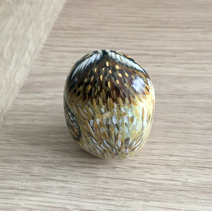 Owl hand painted pebble garden rock wildlife art - Folksy