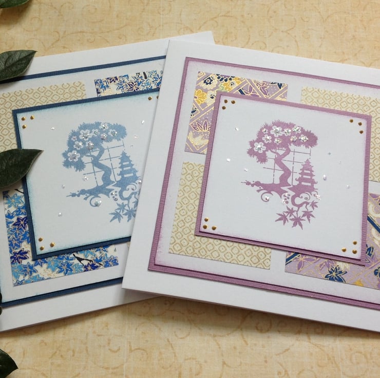 GREETINGS cards ( 2 x blank ) Yuzen . Japanese... - Folksy