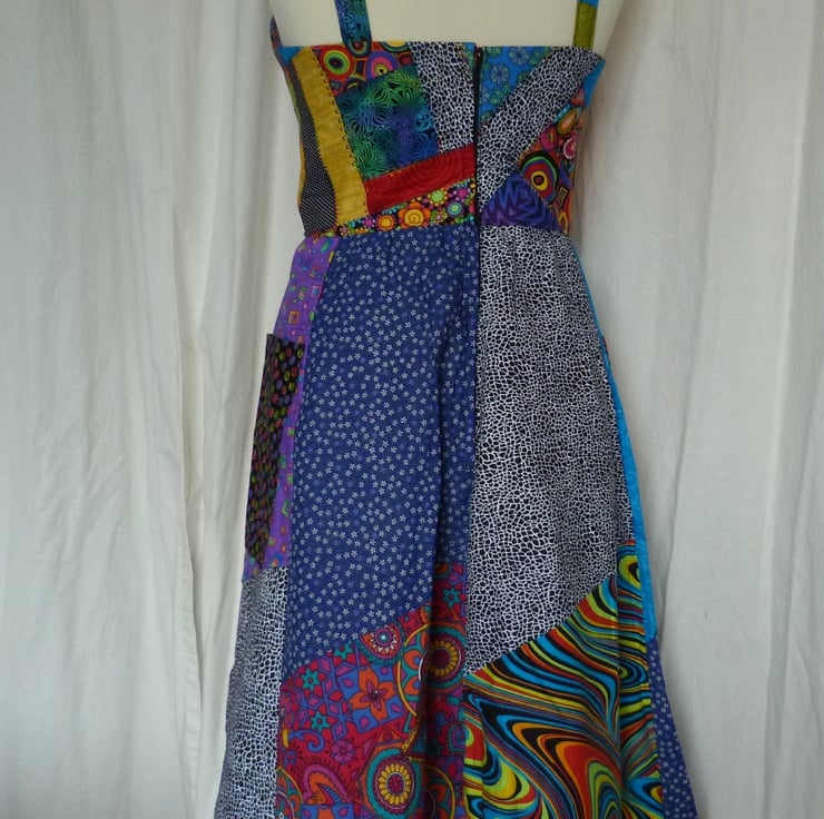 SALE ! Knee Length Patchwork Cotton Sundress Si... - Folksy