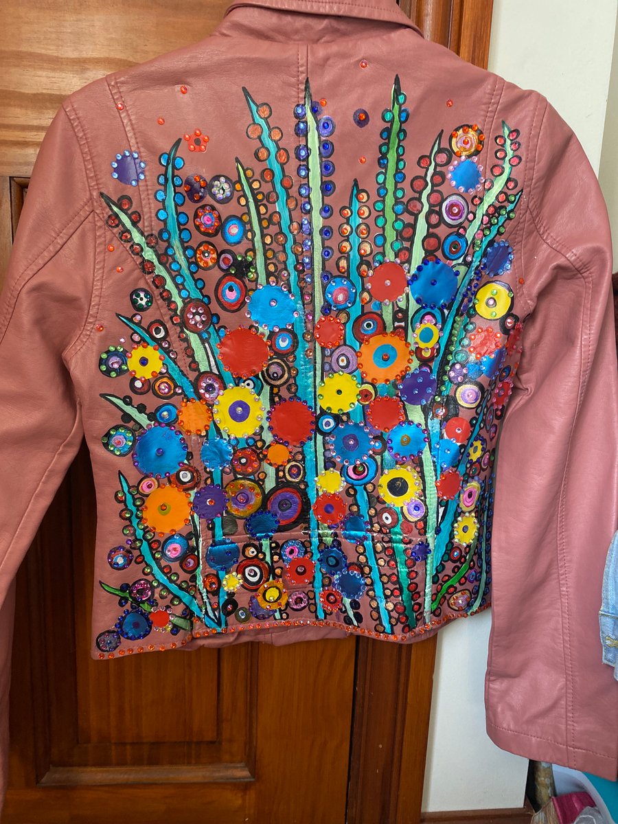Hand painted jacket size 8 - Folksy
