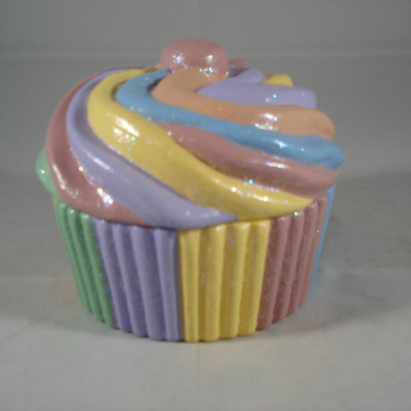 Rainbow Ceramic Cup Cake Muffin Party Food Nove... - Folksy