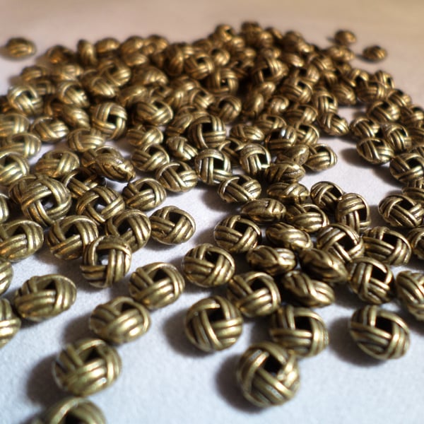 50 x Woven Knot Spacer Beads - 6mm - Antique Br... - Folksy