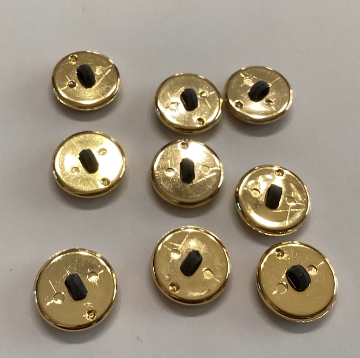 Set of nine buttons, matt grey centres with gol... - Folksy