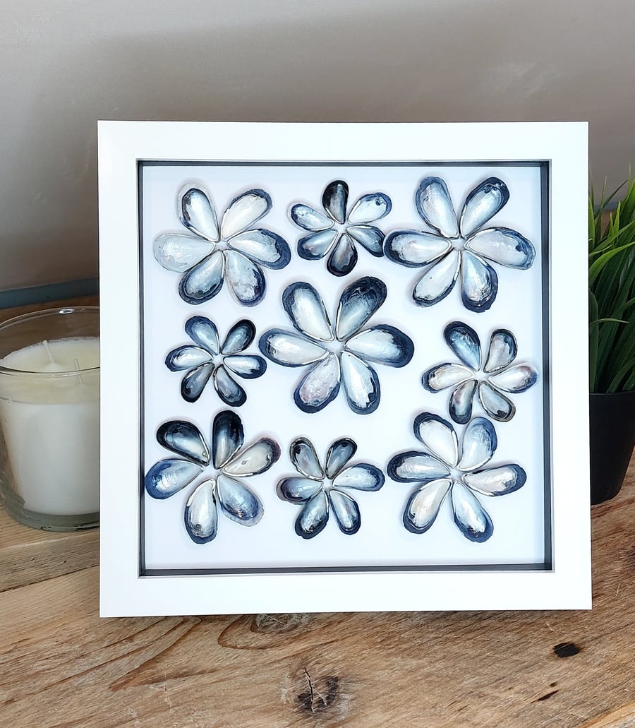 Cornish mussel shell flowers - Folksy