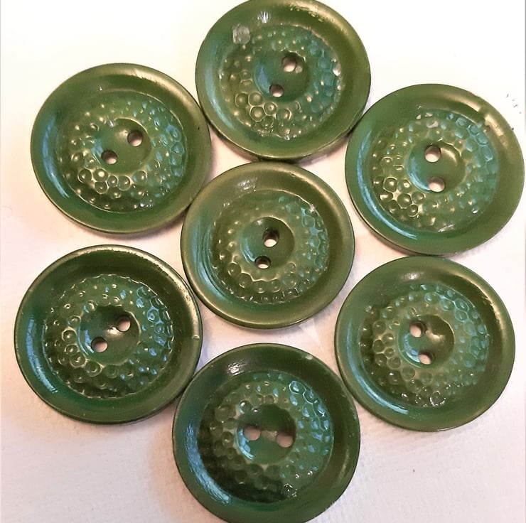 23mm Vintage dark olive green 2-hole buttons - Folksy