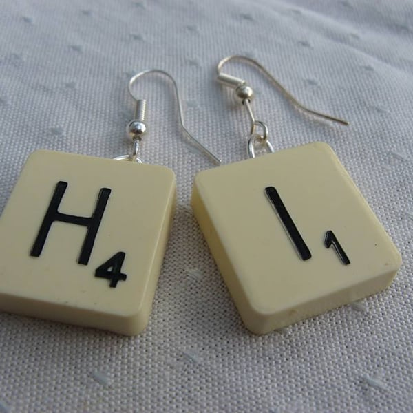 Personalised Scrabble earrings - choose your own - Folksy