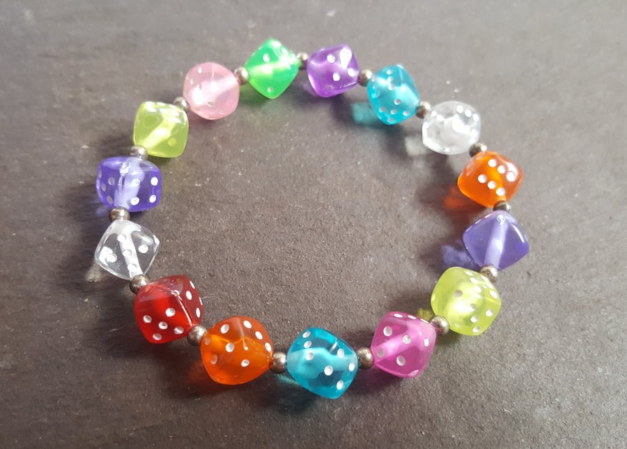 Handmade Funky Dice Bracelet - Folksy