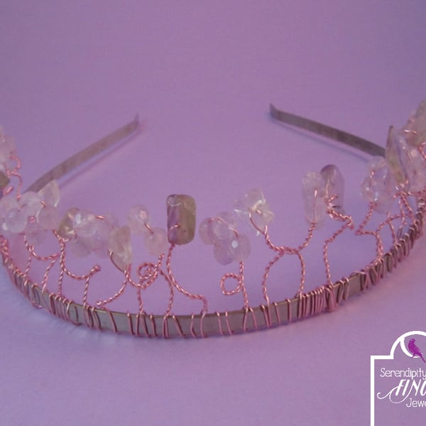 Lavender Amethyst Pink Tiara - Folksy