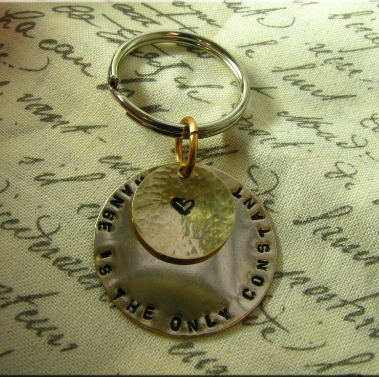 Stamped brass keyring - Folksy