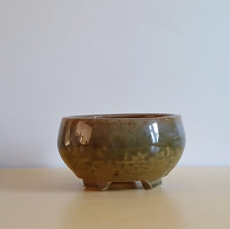 Handmade Round Small Bonsai Pot 12.5cm Stonewar... - Folksy