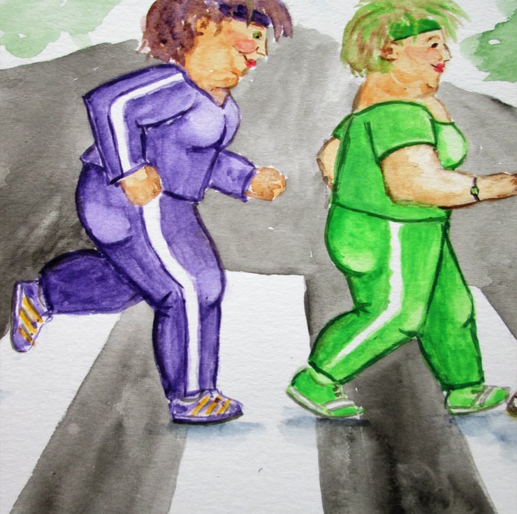Abbey Road Crossing. Fit ladies painting - Folksy