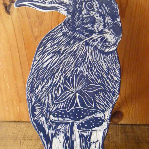 Esther the Hare Ceramic Wall or Stand Decoration - Folksy