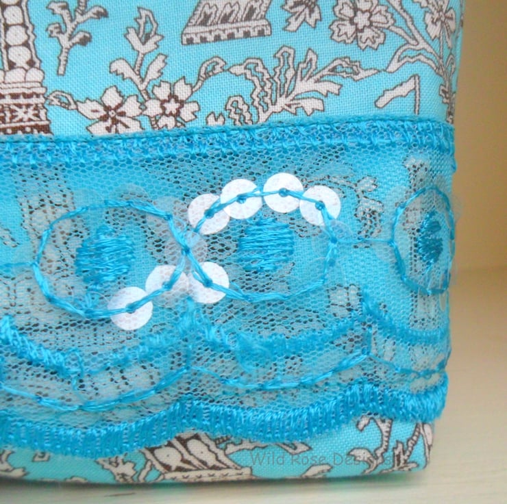 Make Up Bag in blue - Folksy