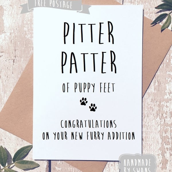 New puppy card, congratulations on your new pup... - Folksy