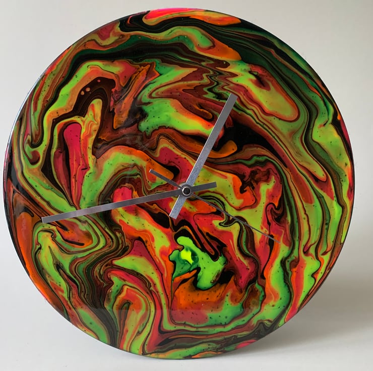 Acrylic abstract wall clock - Folksy