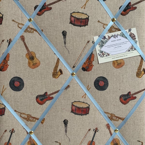 Handmade Bespoke Memo Notice Board With Linen L... - Folksy