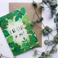 I Be-Leaf in You Greetings Card - Good Luck - R... - Folksy