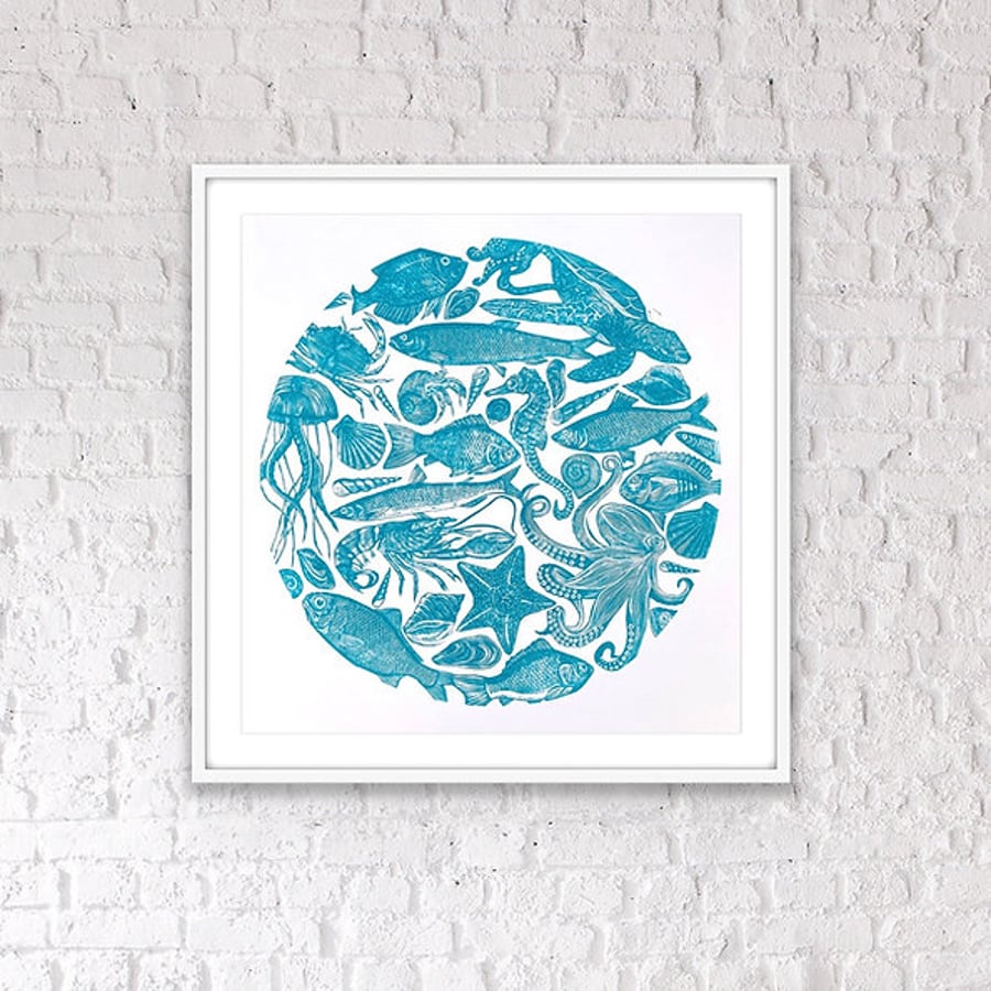 Porthole - Original Linocut Print - Folksy