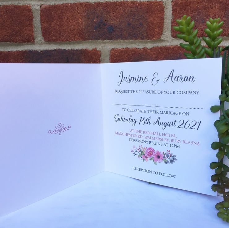 PERSONALISED wedding floral invitation flowers ... - Folksy