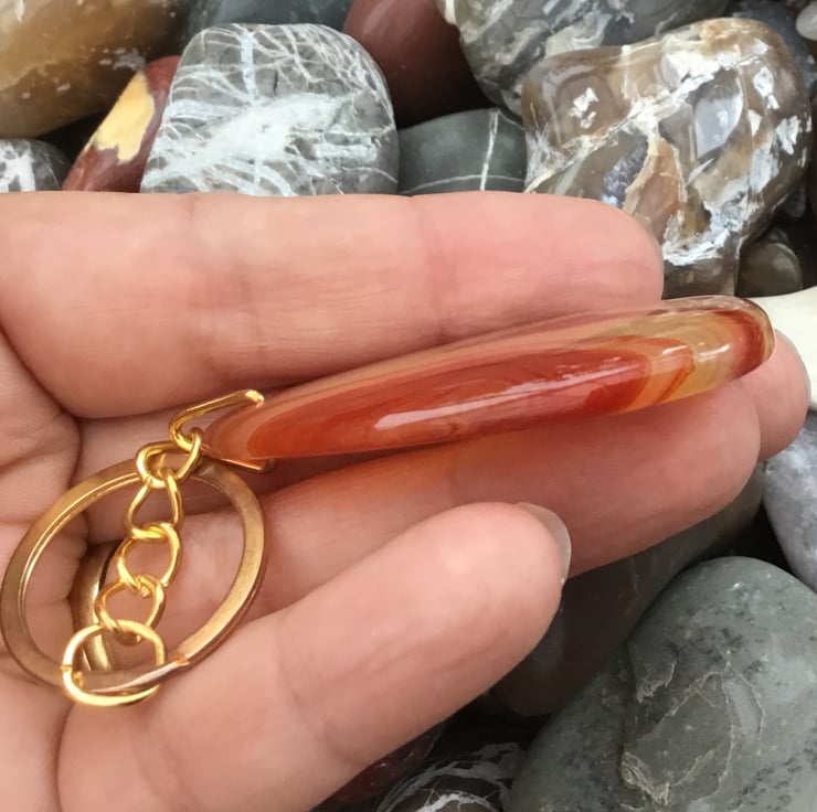 Flame! Lovely Orange and Yellow Banded Agate G... - Folksy
