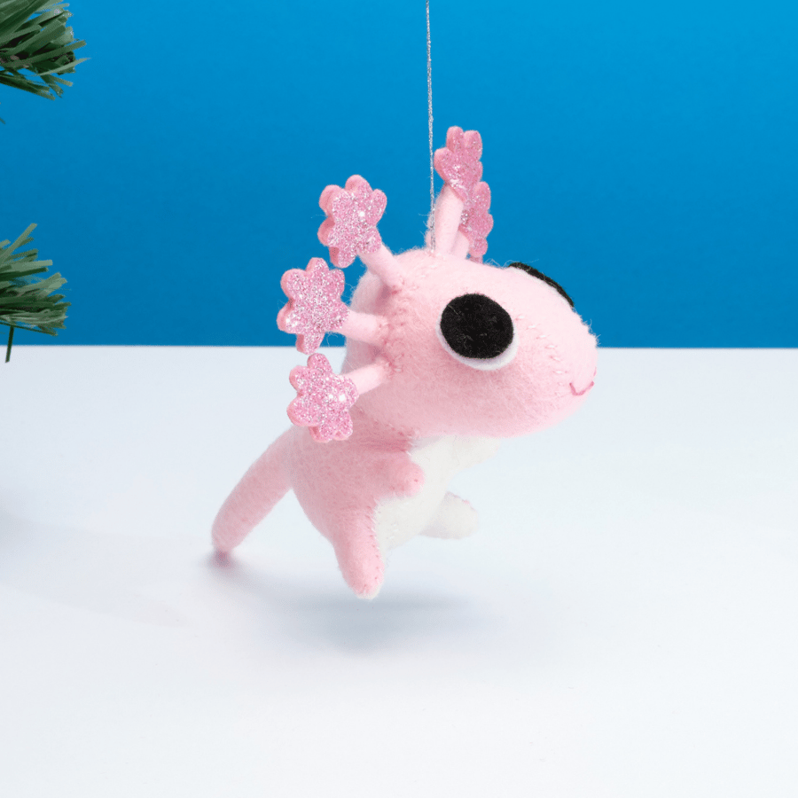Glitter Axolotl hanging decoration - Folksy