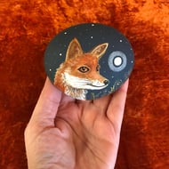 Painted Fox pebble - Folksy