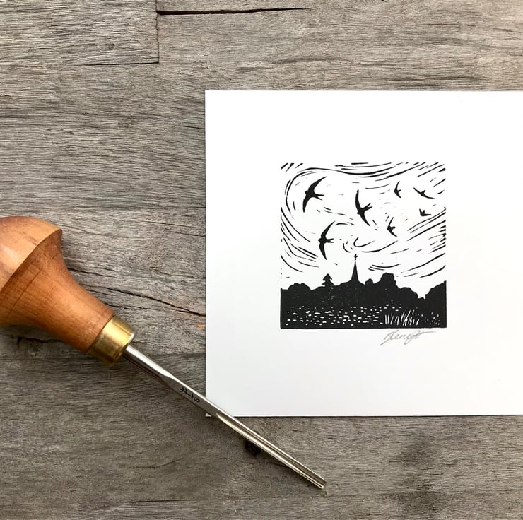Swifts: by Suffolk printmaker Beth Knight.Origi... - Folksy