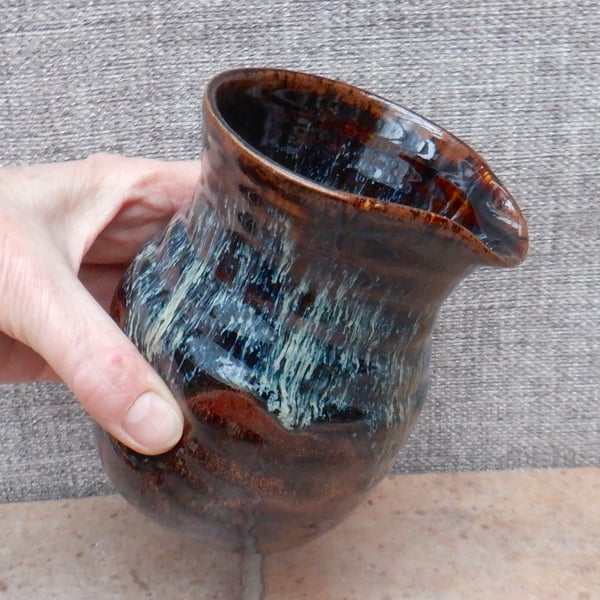 Jug or pitcher hand thrown in stoneware ceramic... - Folksy