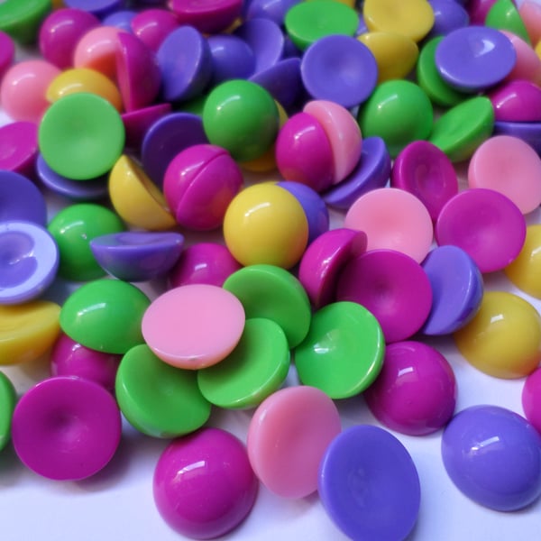 50 x Acrylic Flatback Cabochons - Round - Dome ... - Folksy