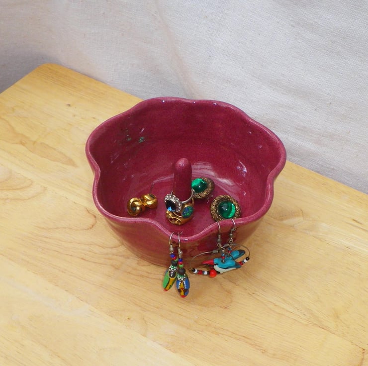 Jewellery ring earring bowl handthrown stoneware - Folksy