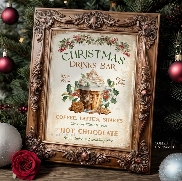 Christmas Gingerbread Drinks Station Sign, Hot ... - Folksy