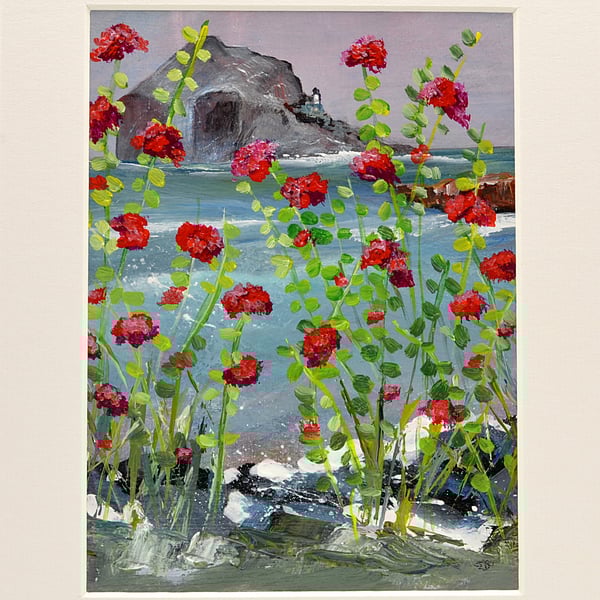 A Mounted, Original Painting of Bass Rock, Scot... - Folksy