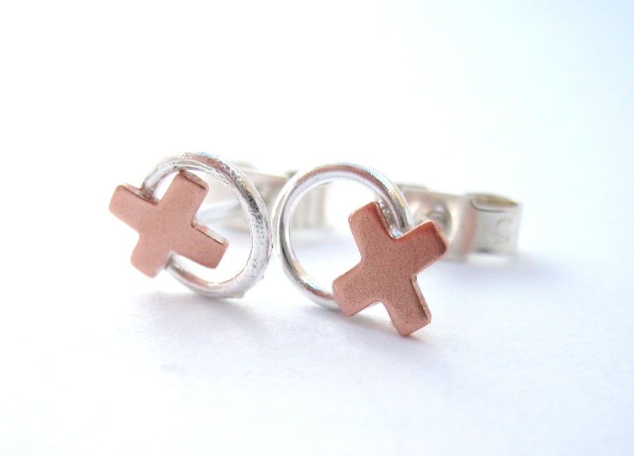 Hug Kiss Earrings Copper Kiss, Silver Hug Earri... - Folksy