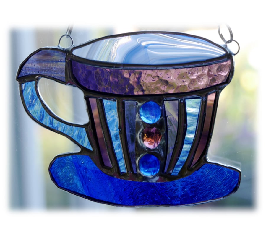 Teacup Stained Glass Suncatcher coffee cup mug 007 - Folksy
