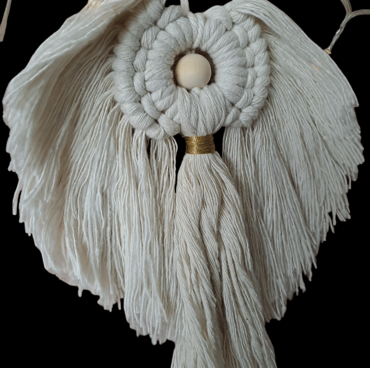 Macrame Christmas Angel Tree Topper, Guardian A... - Folksy