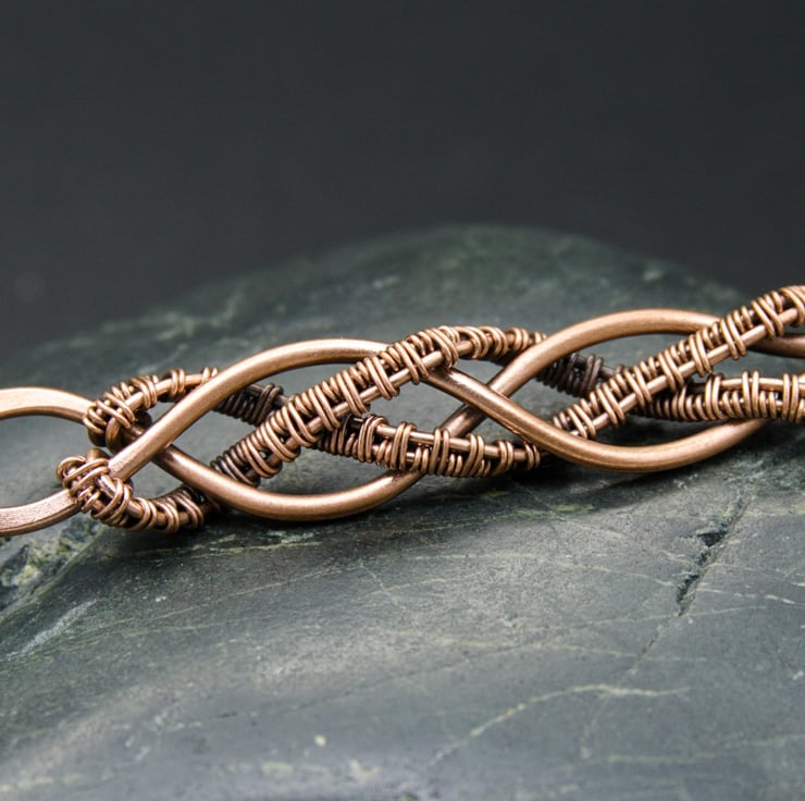 Copper Wire Weave Twisted Pendant - Folksy