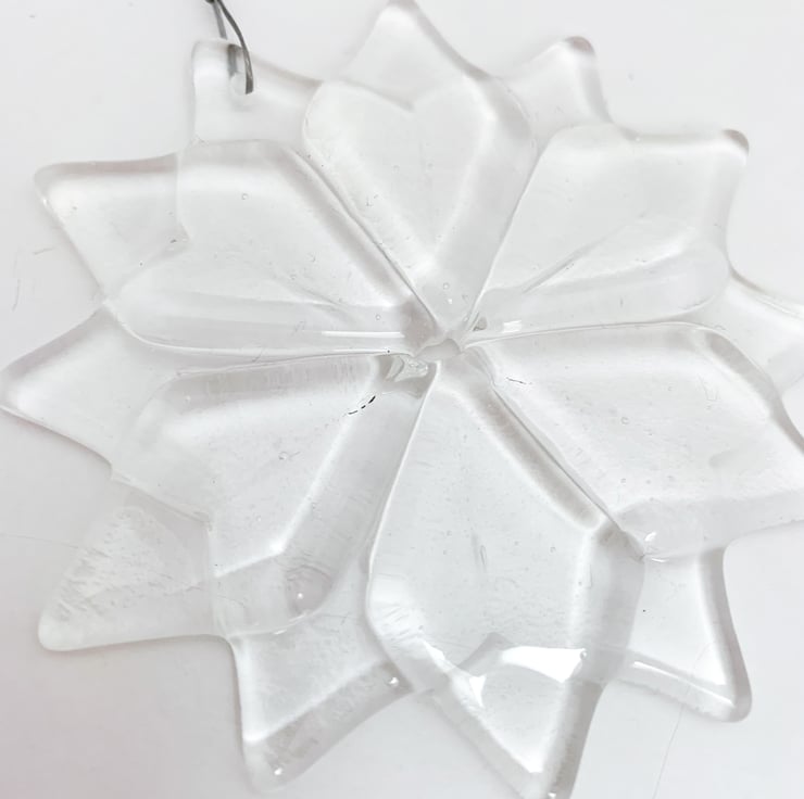 Fused Glass Clear Star Hanging - Handmade Glass... - Folksy