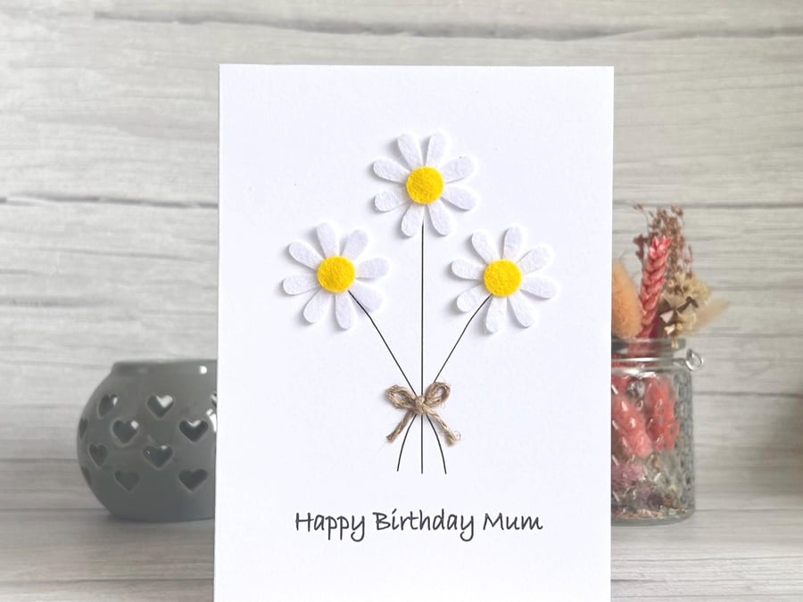 Handmade Birthday Card, Mum Birthday Card, Dais... - Folksy