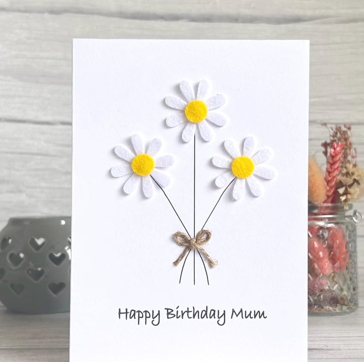 Handmade Birthday Card, Mum Birthday Card, Dais... - Folksy